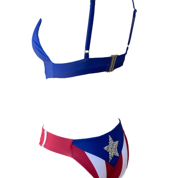 Water Vixen Swim Swim Usa American Flag Crystal Star One Piece